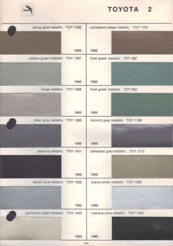 Vintage Toyota Paint Colors - Vintage Paint