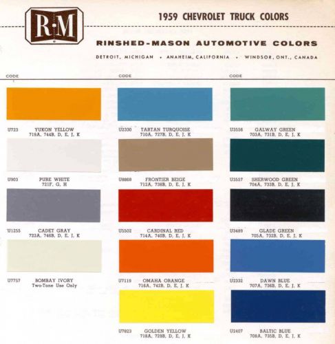 Vintage Oldsmobile Colors - Vintage Paint